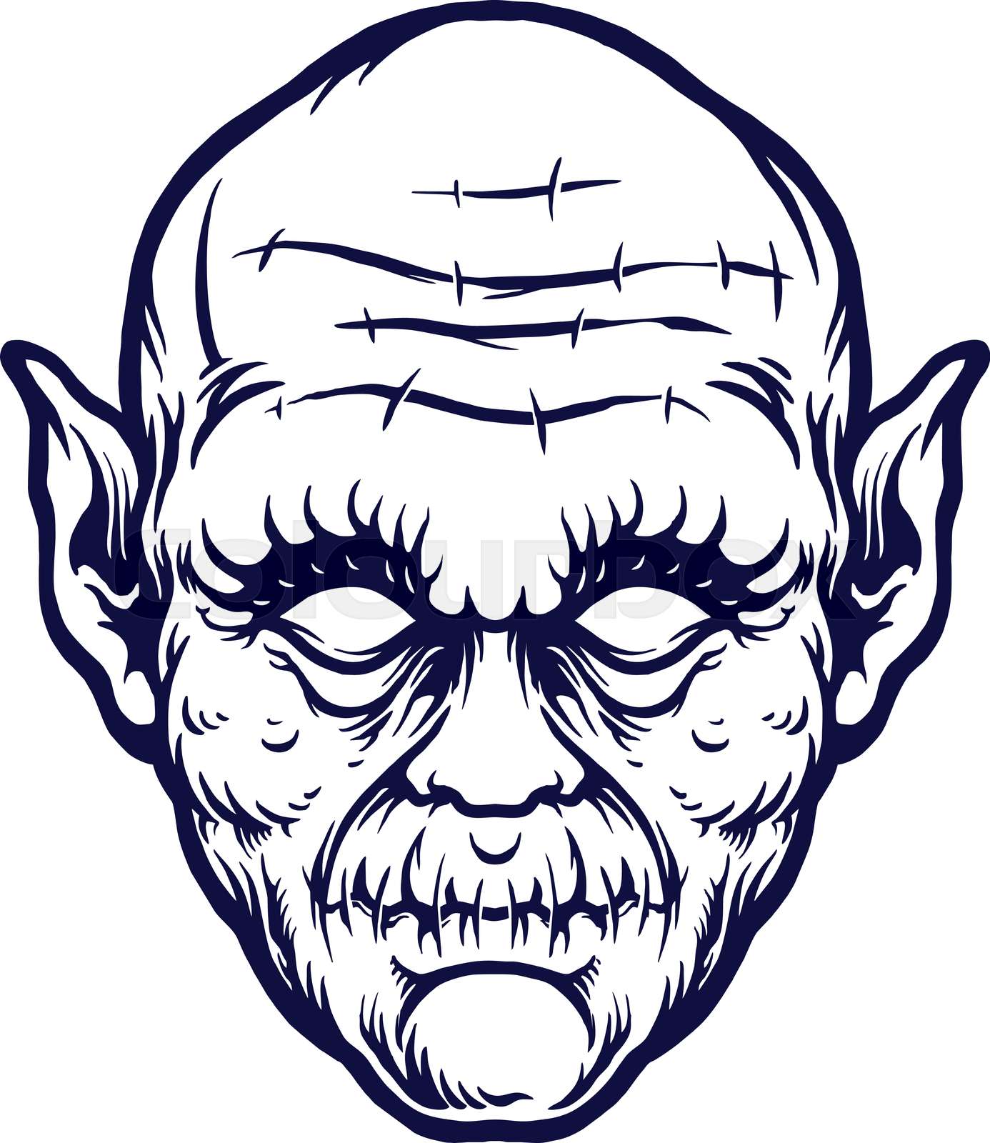 Head Horror Monster Silhouette | Stock vector | Colourbox