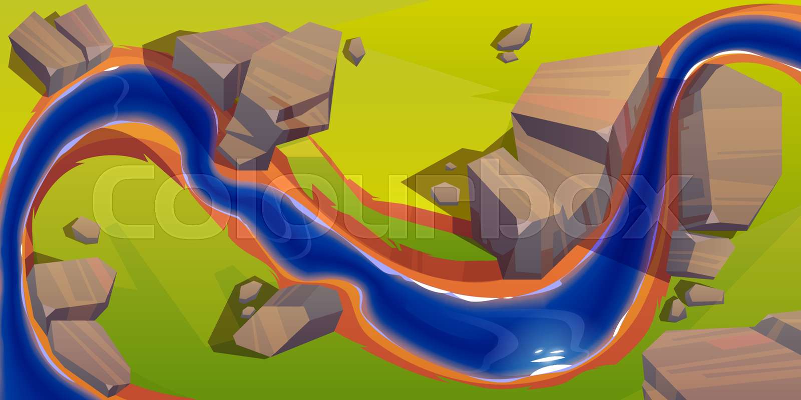 fluss, vektor, wasser | Stock-Vektor | Colourbox