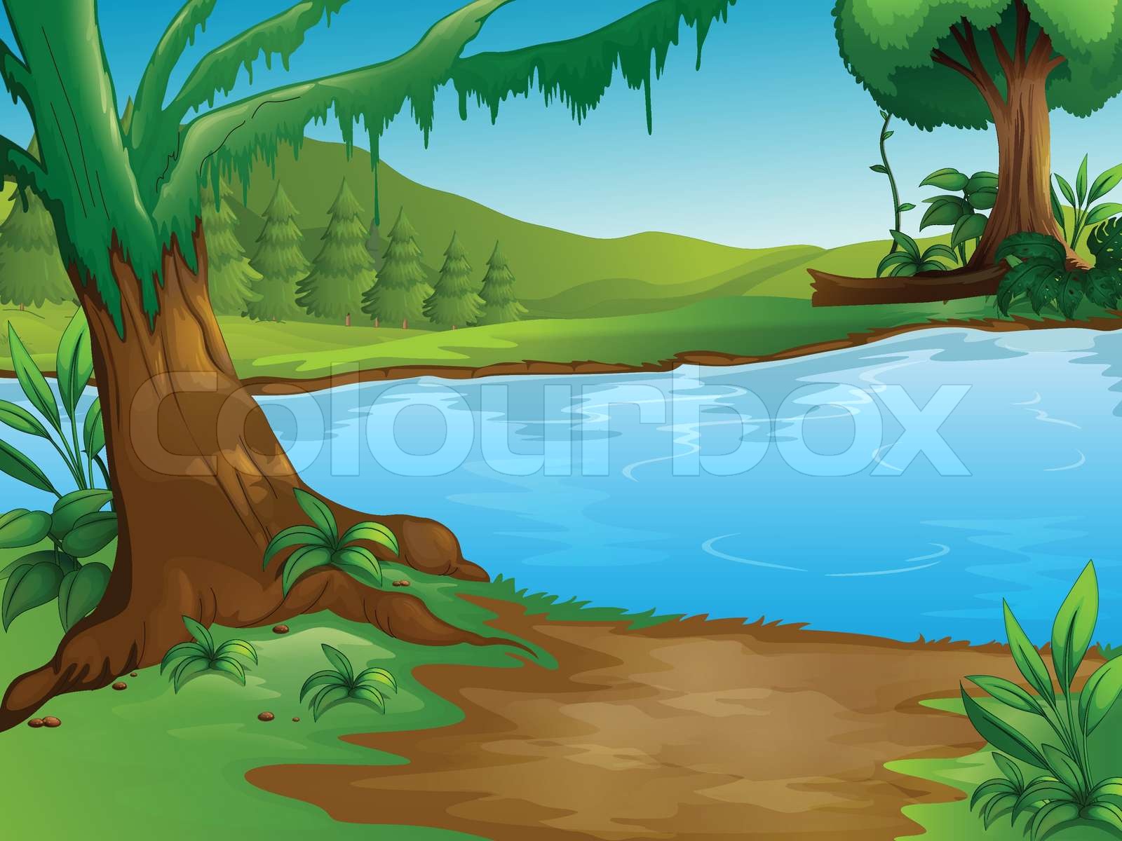 En flod | Stock vektor | Colourbox