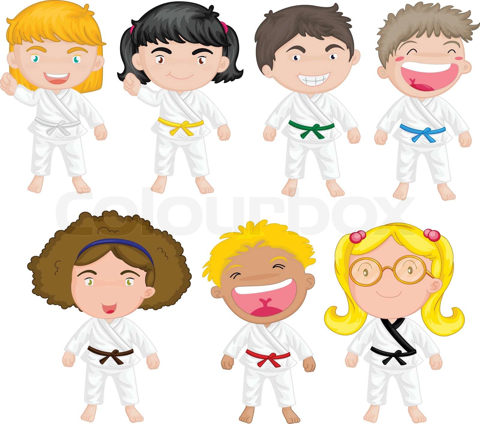 Karate kids | Stock vector | Colourbox