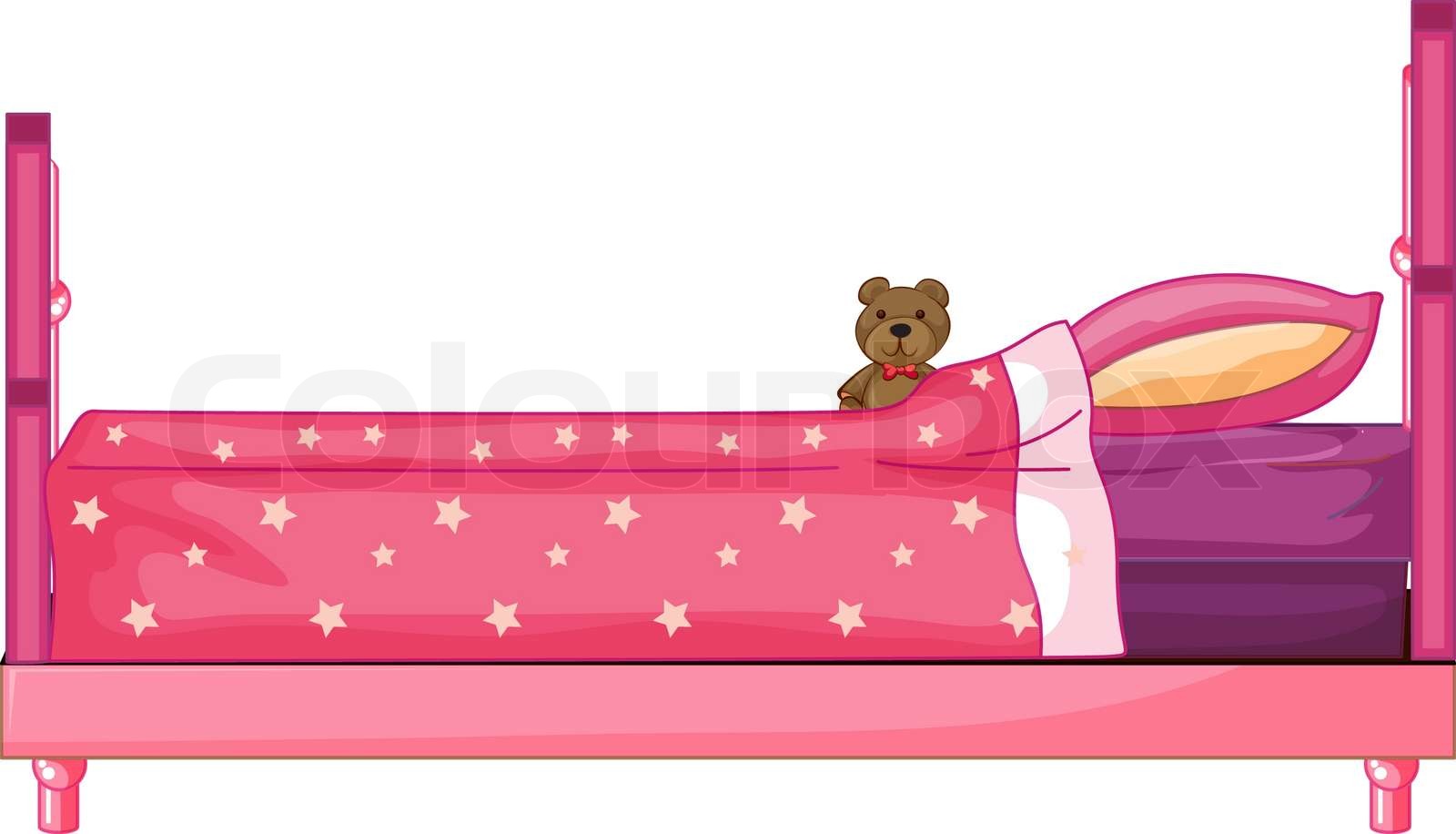 Pink bed | Stock vector | Colourbox