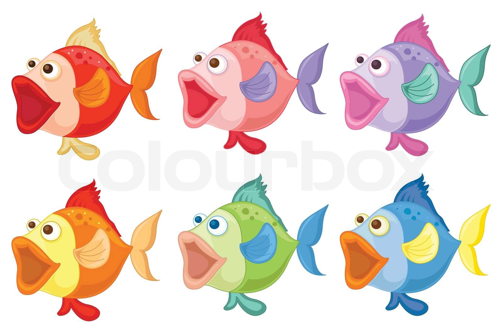 Smiling fishes | Stock vector | Colourbox