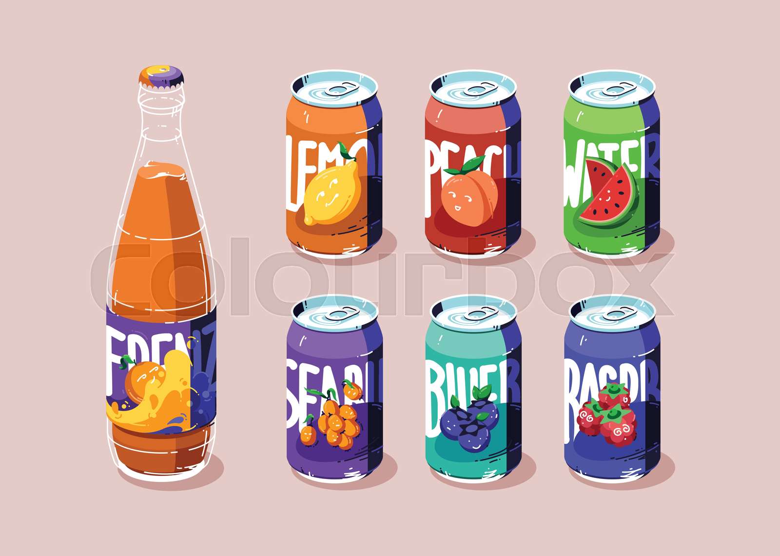 können, saft, flasche | Stock-Vektor | Colourbox