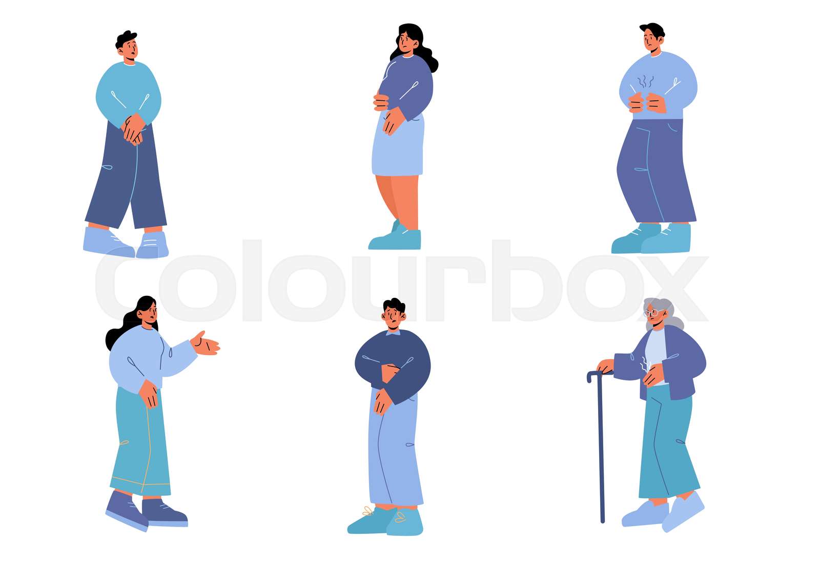 People want to pee with full urinary bladder | Stock vector | Colourbox