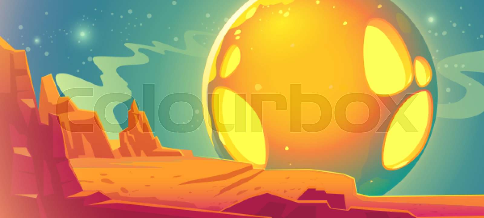 Cartoon Planet Surface