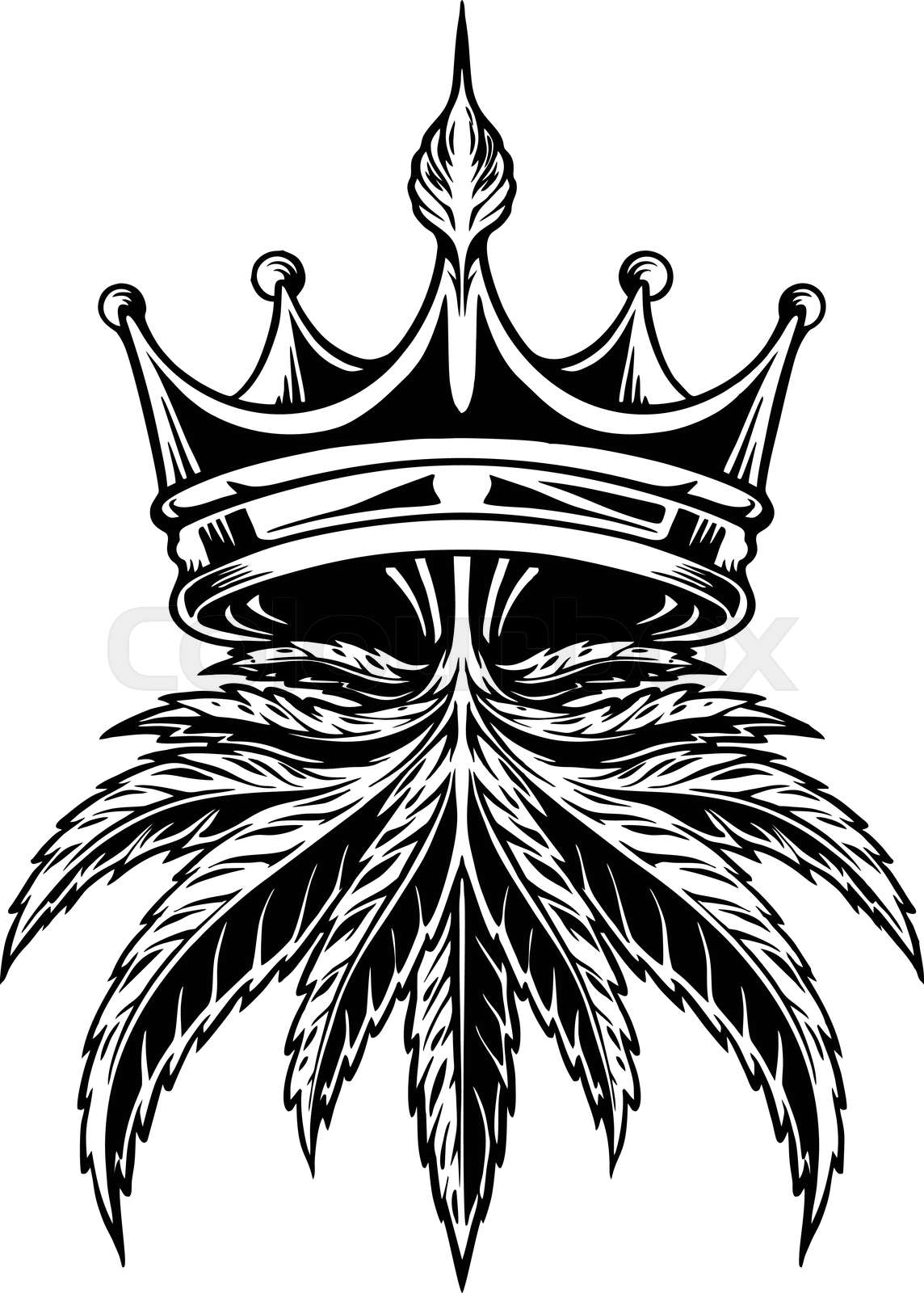 Cannabis Crown Logo Illustrations Monochrome | Stock vector | Colourbox
