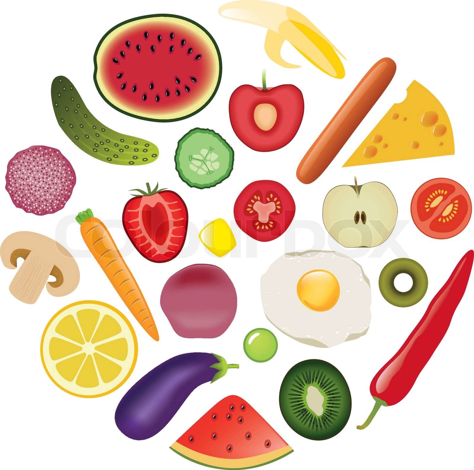 foods in circle | Stock vector | Colourbox