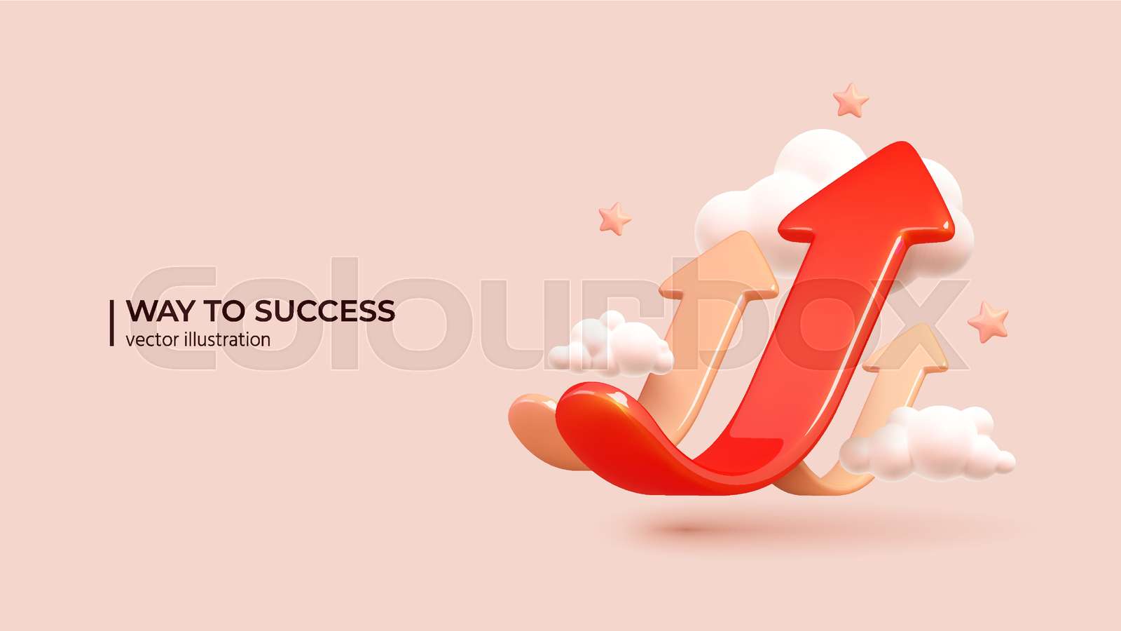 Business Arrow Target Direction - 3D Concept to Success. Vector ...