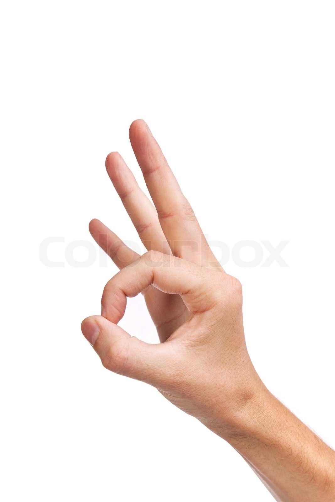 Handis showing OK sign isolated on white | Stock image | Colourbox