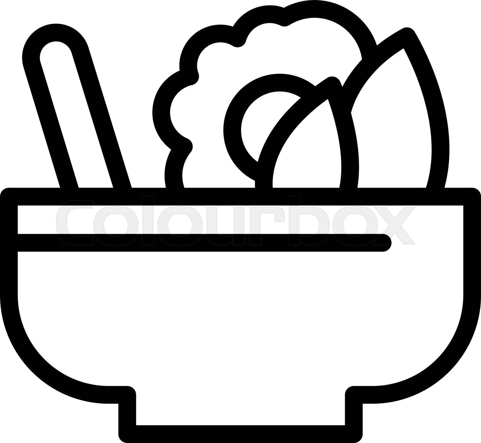 Bowl salad icon outline vector. Human food | Stock vector | Colourbox