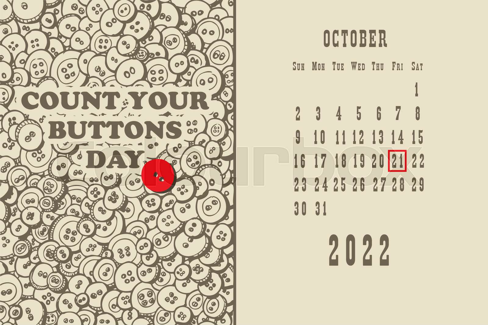 Count Your Buttons Day | Stock vector | Colourbox
