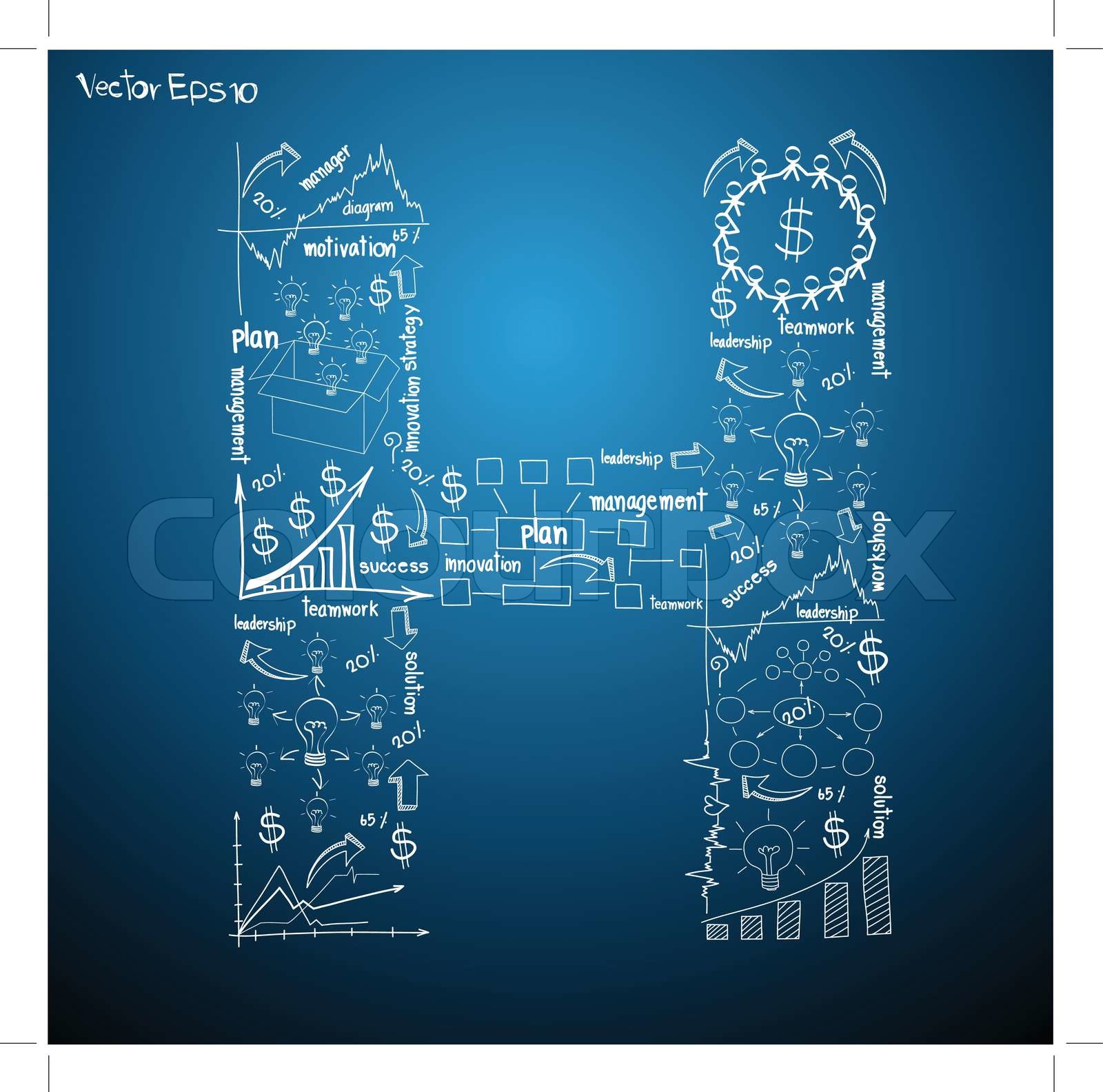 Drawing business plan concept diagrams of alphabet letters Vector ...