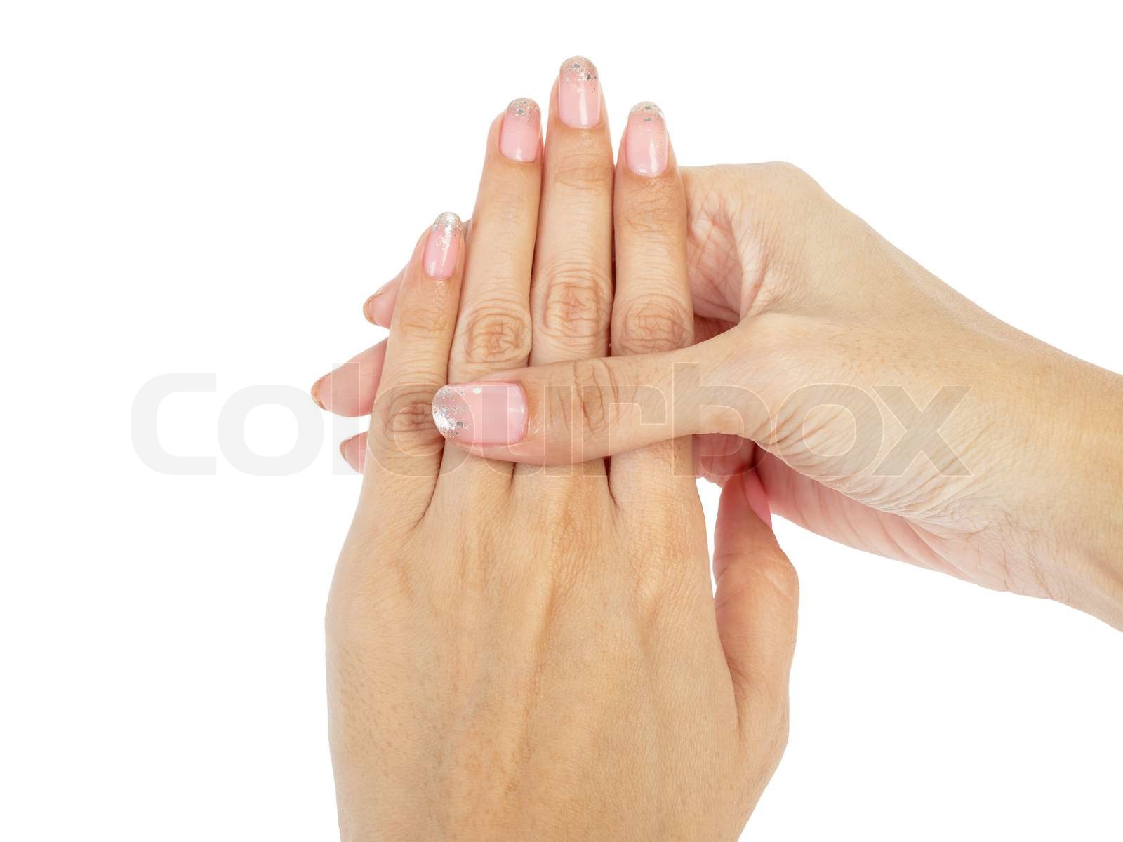Women hands with nail manicure | Stock image | Colourbox