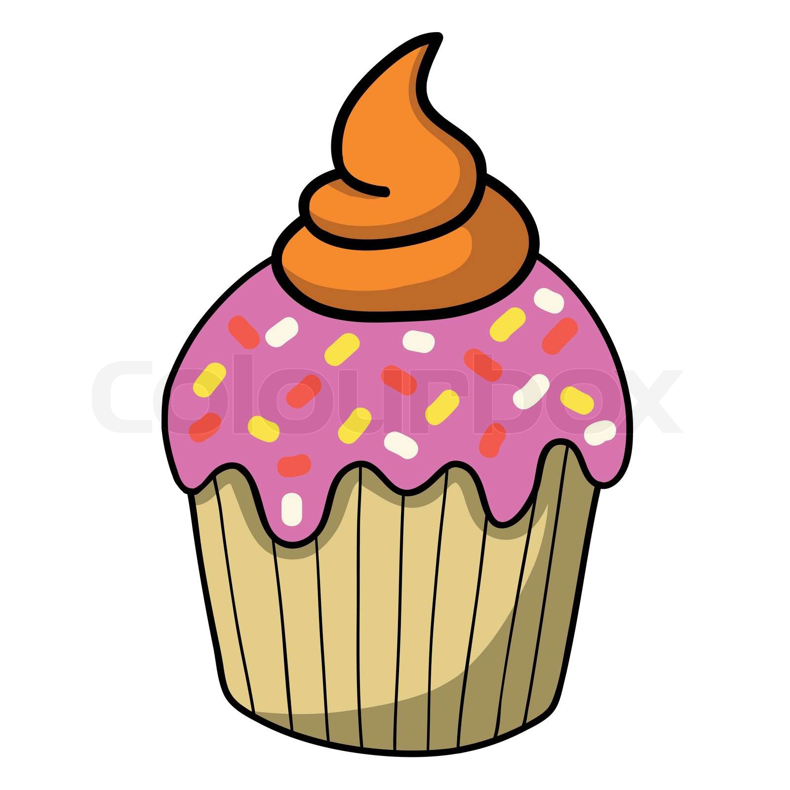 Tegneserie kage hånd tegning Vector | Stock vektor | Colourbox