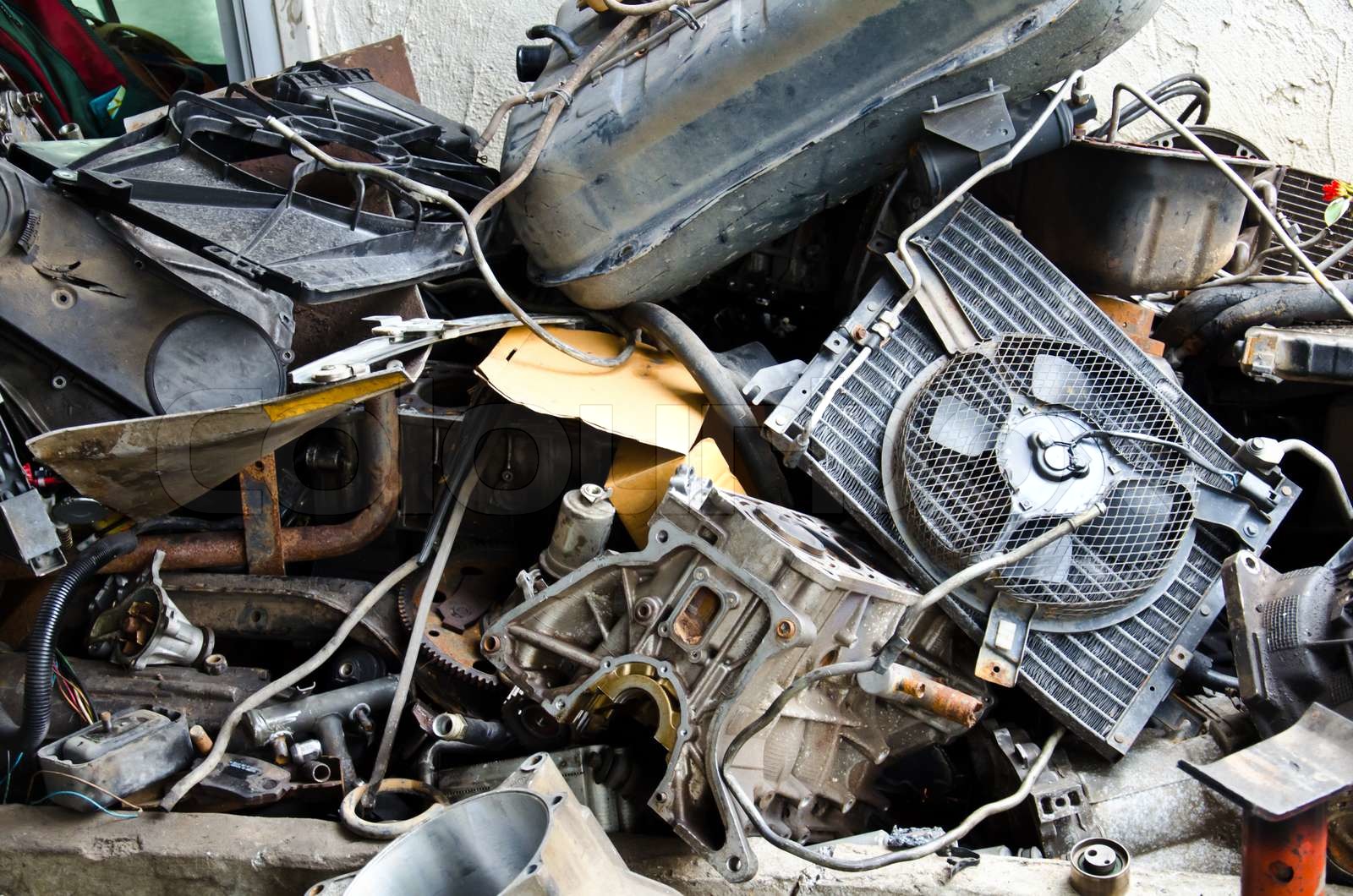 A pile of scrap parts. | Stock image | Colourbox