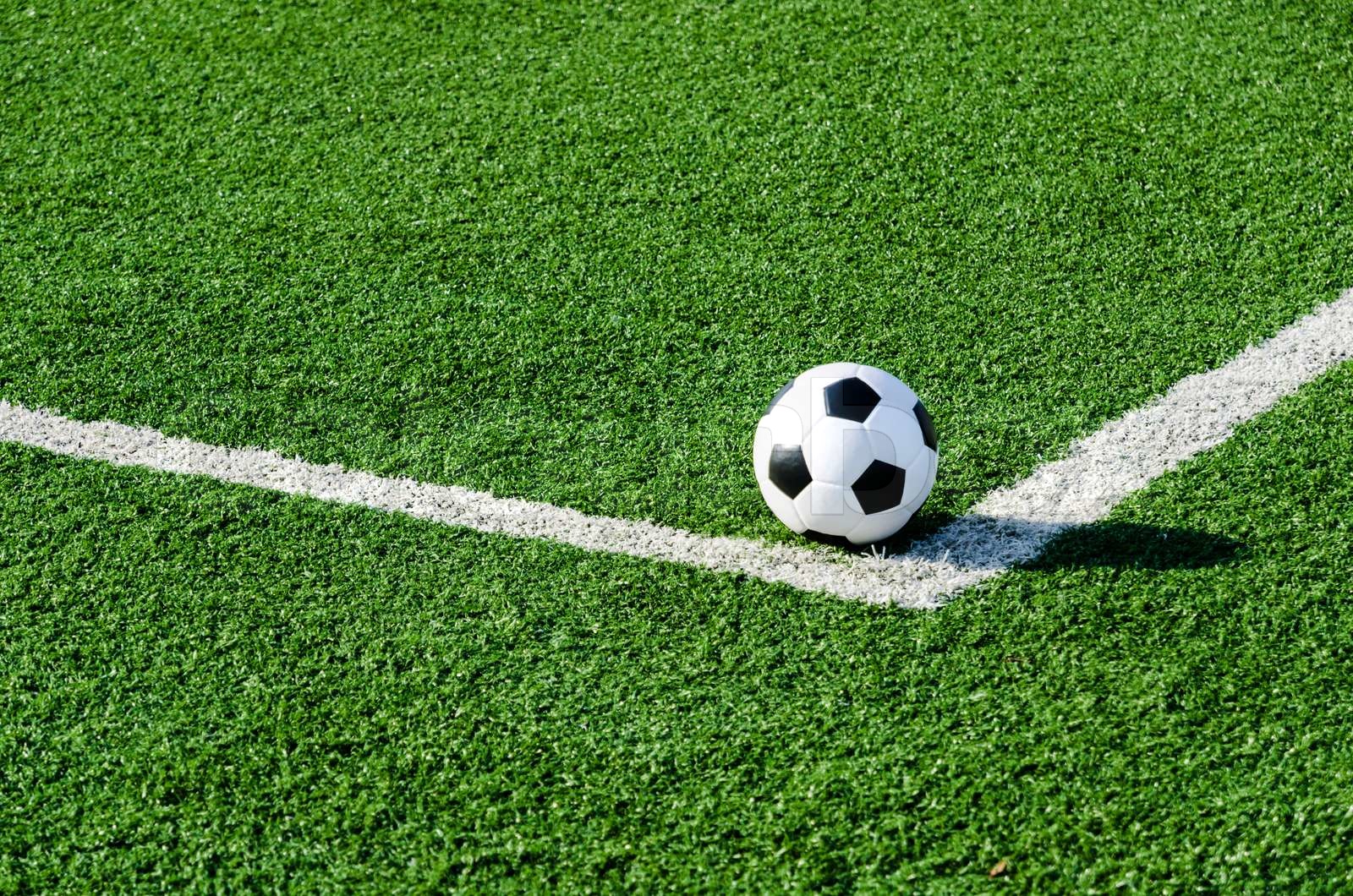 Soccer Football on Penalty spot for Penalty Kick. | Stock image | Colourbox