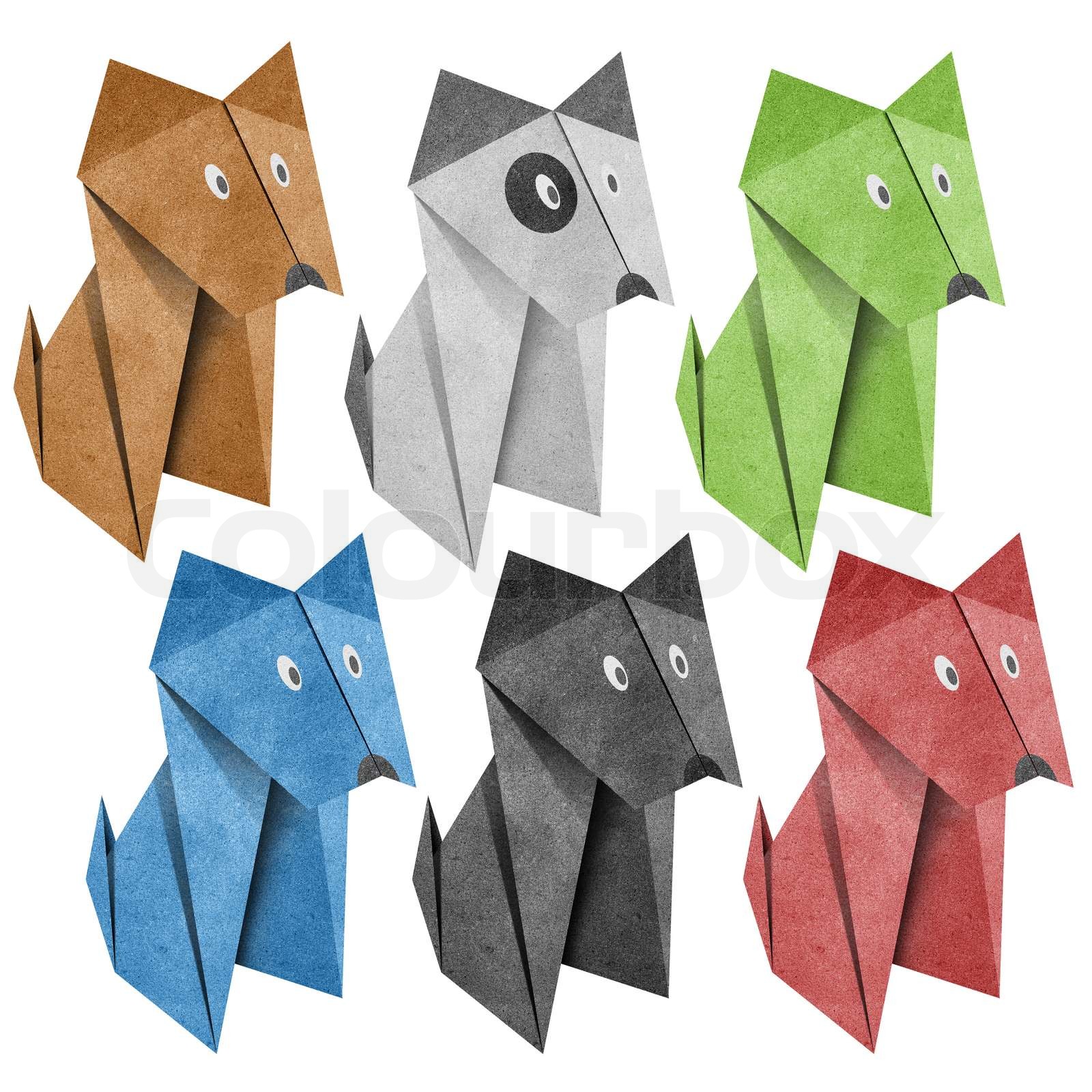 Origami Hund Recycling Papercraft | Stock Bild | Colourbox