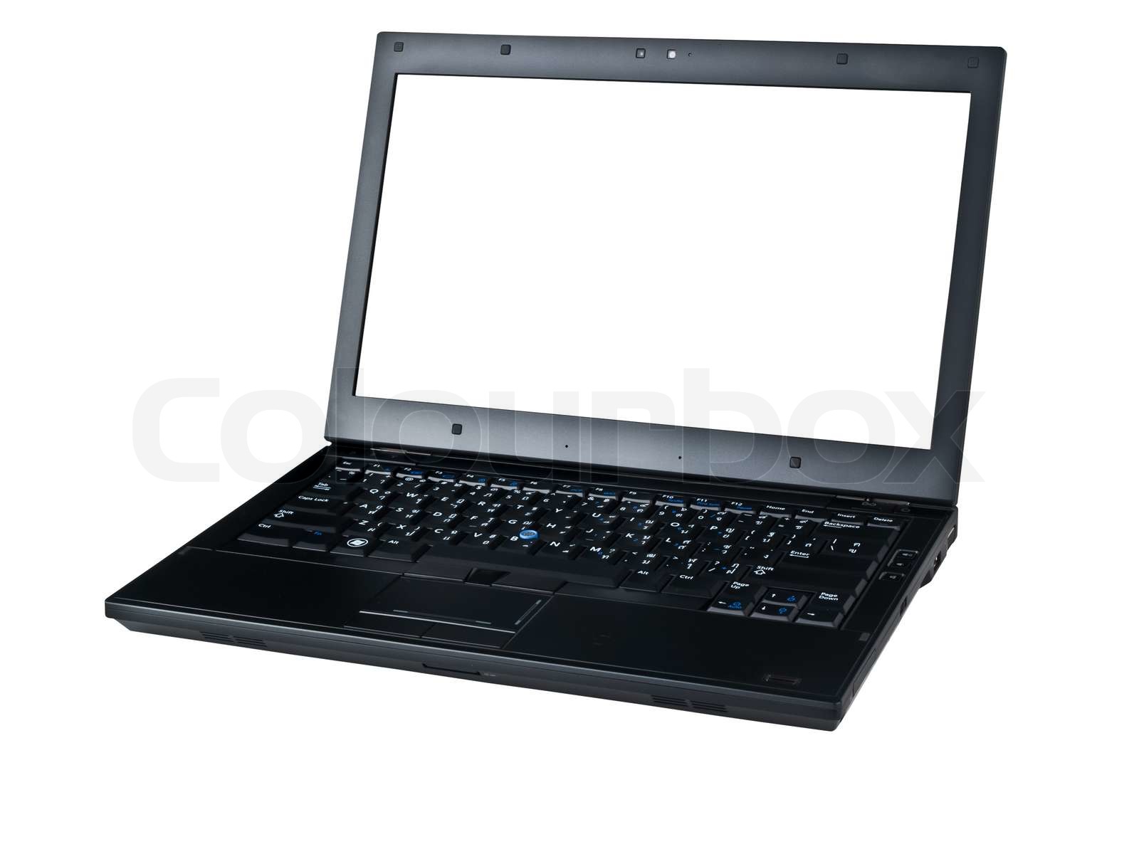 Laptop with white screen | Stock image | Colourbox