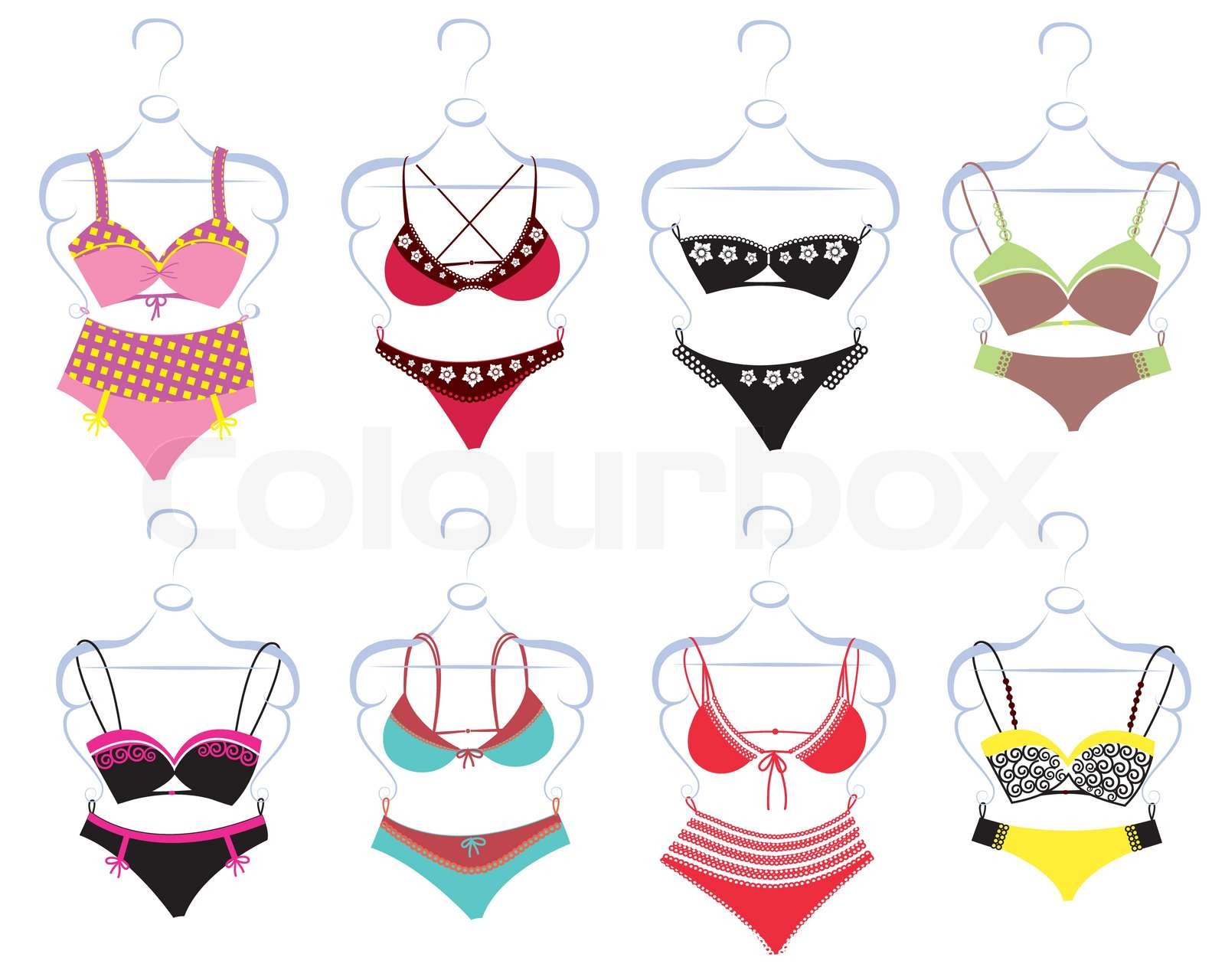 Bikini Vector fashion clothes for women | Stock vector | Colourbox