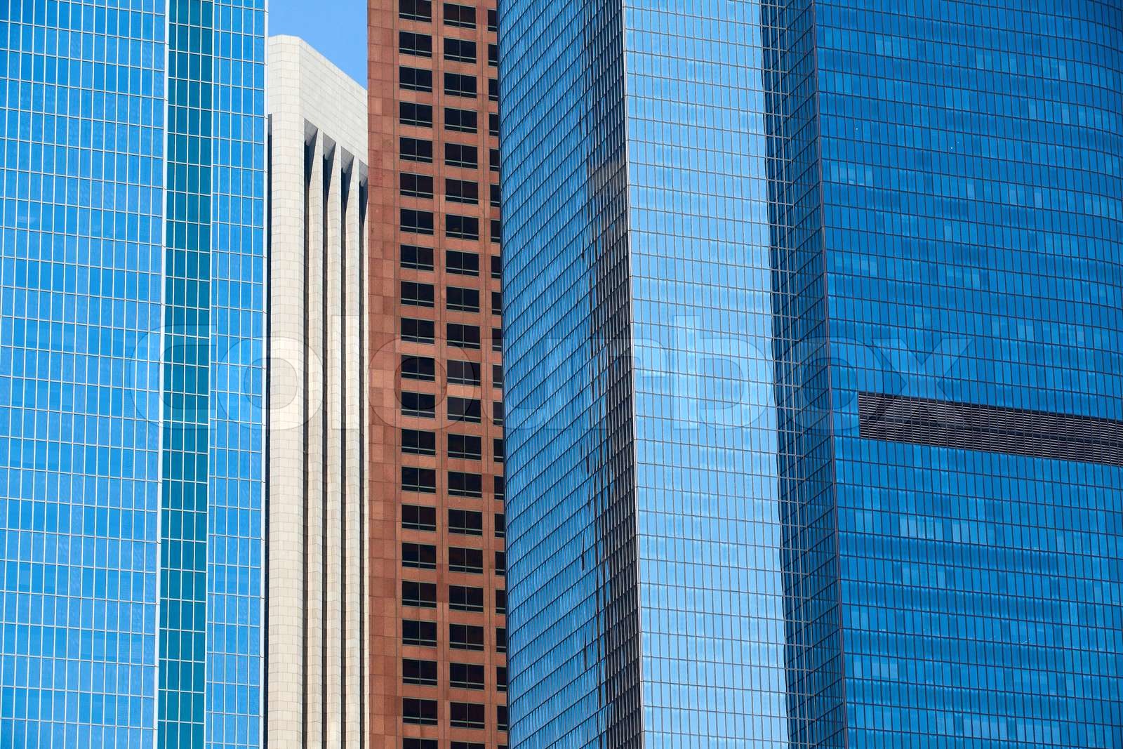 A detail of a modern high buildings in Los Angeles | Stock image ...