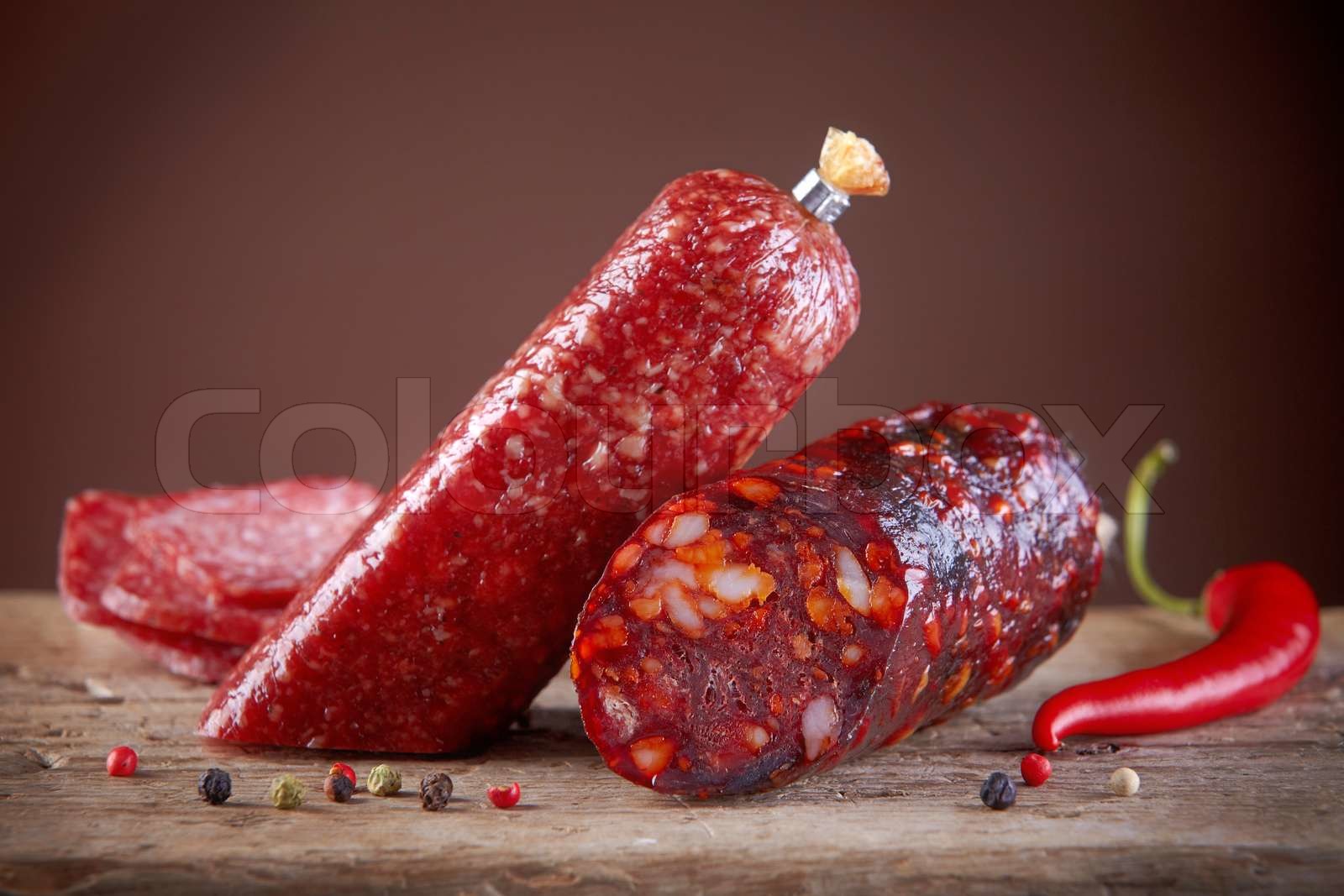 salami sausages | Stock image | Colourbox