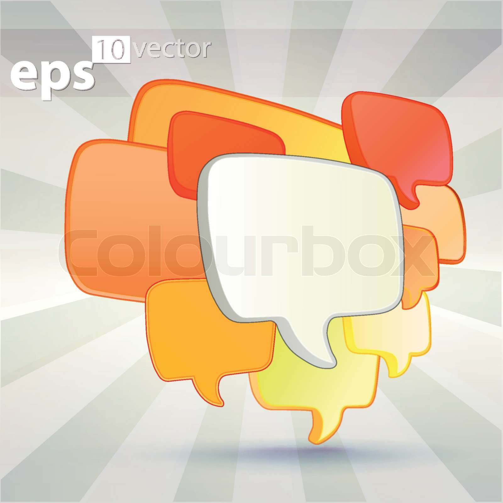 Communicate and speak: orange copyspace speech bubble banner ...