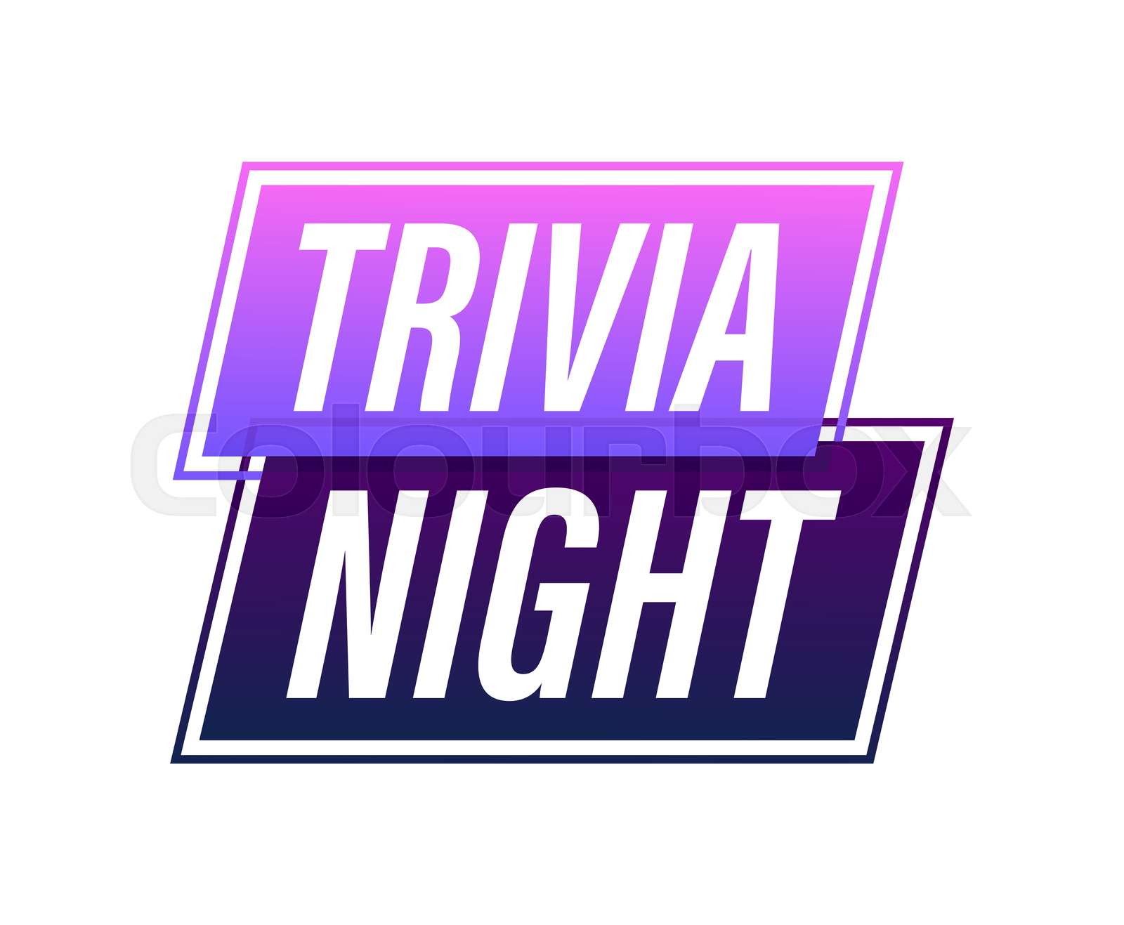 Trivia night Button, icon, emblem, label. Vector stock illustration ...
