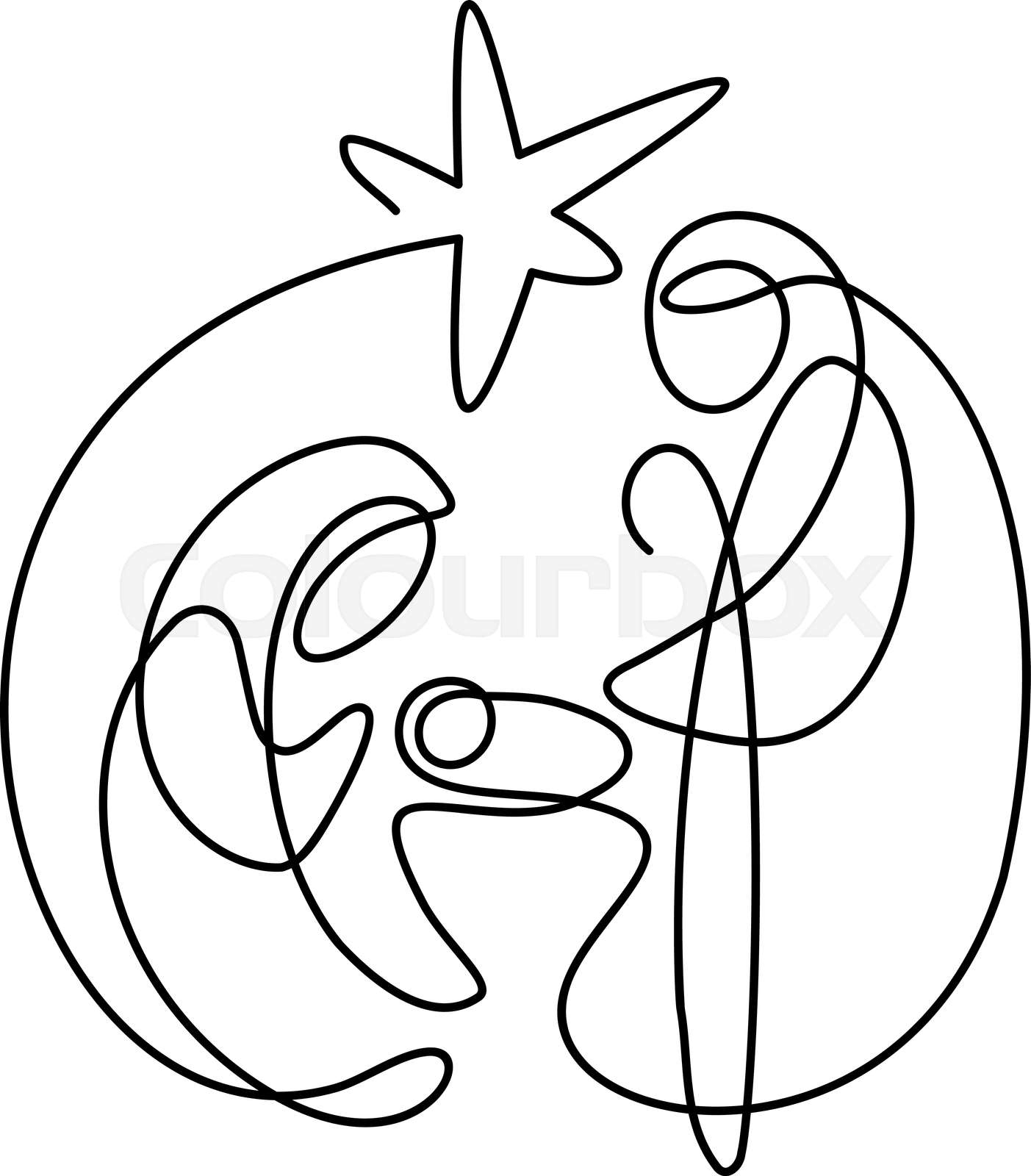 Christmas Vector Christian icon religious Nativity Scene of baby Jesus ...