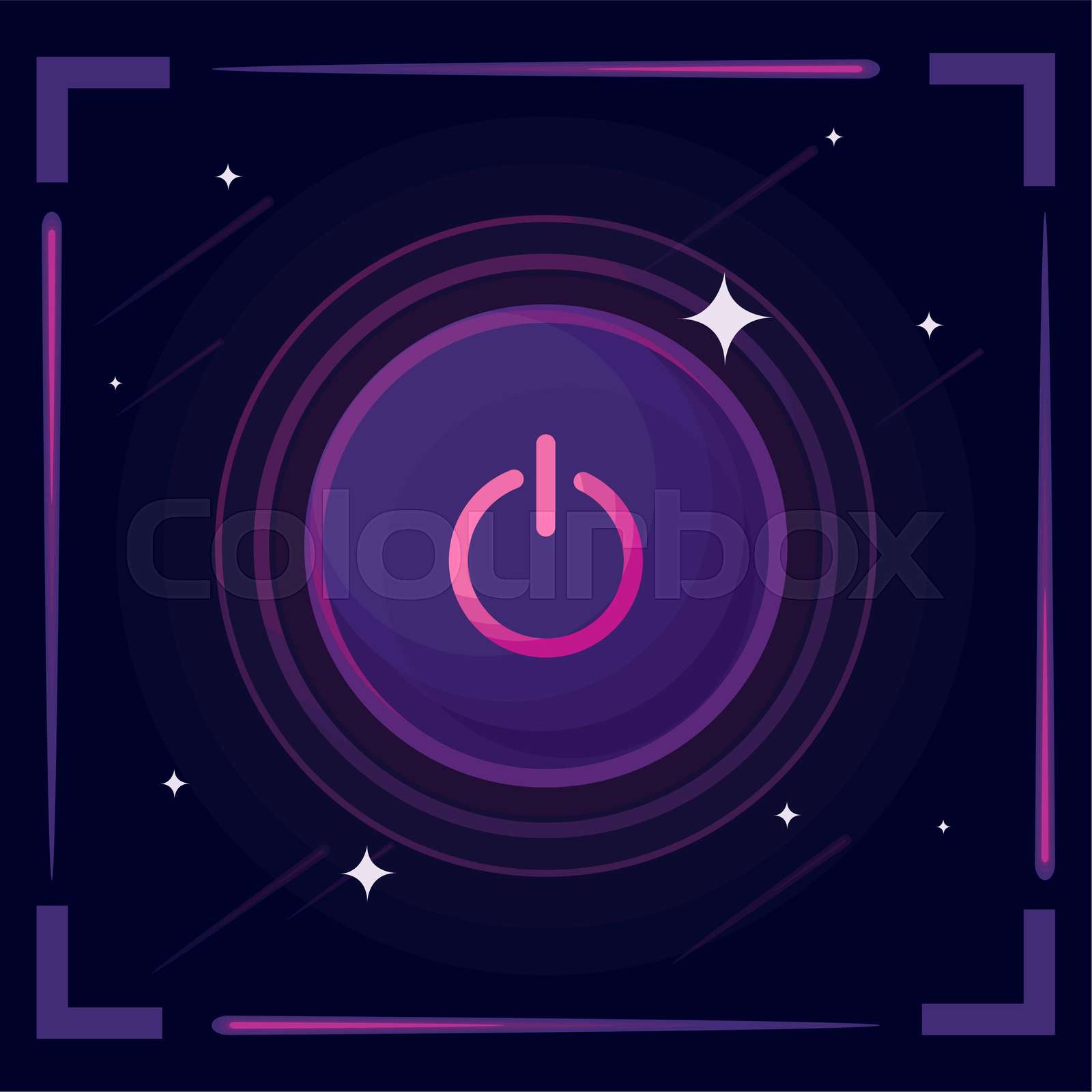 purple power button | Stock vector | Colourbox