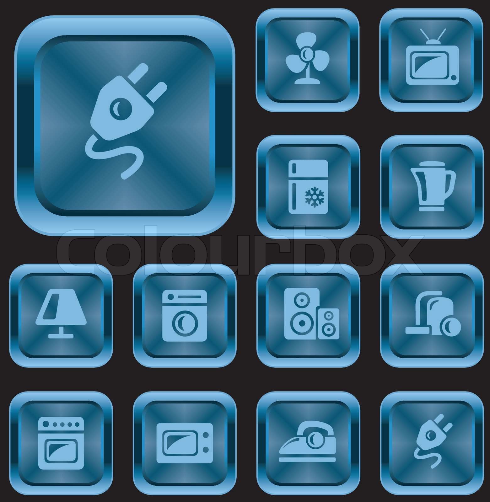 Home electronics button set | Stock vector | Colourbox