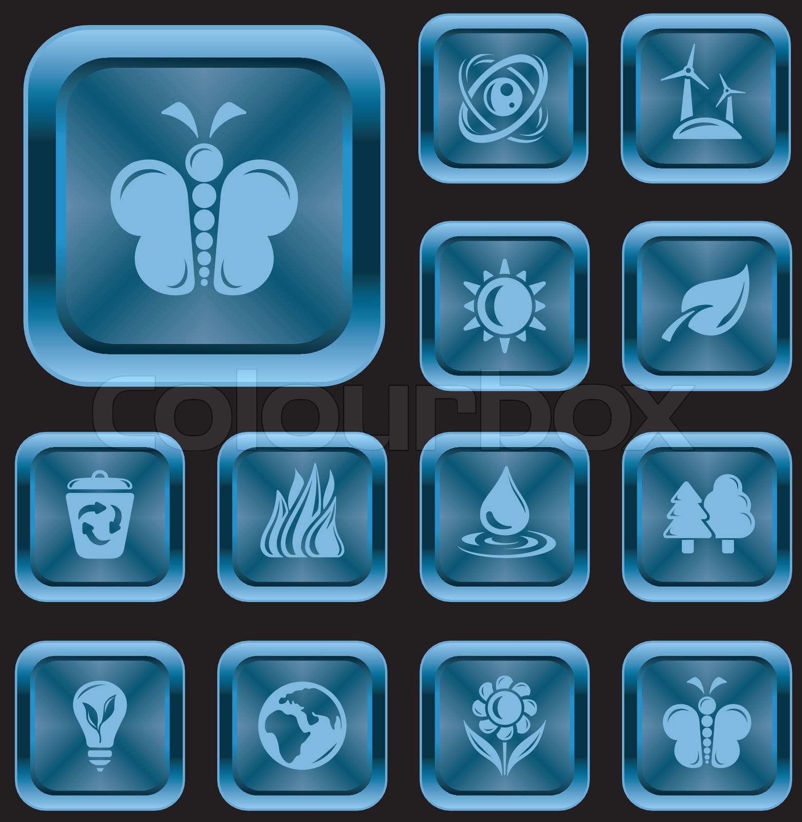 Environment button set | Stock vector | Colourbox