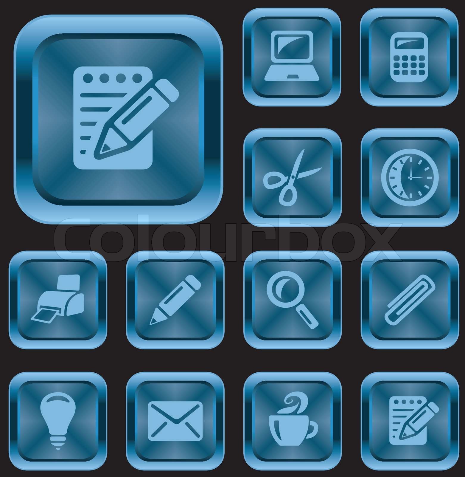 Office button set | Stock vector | Colourbox