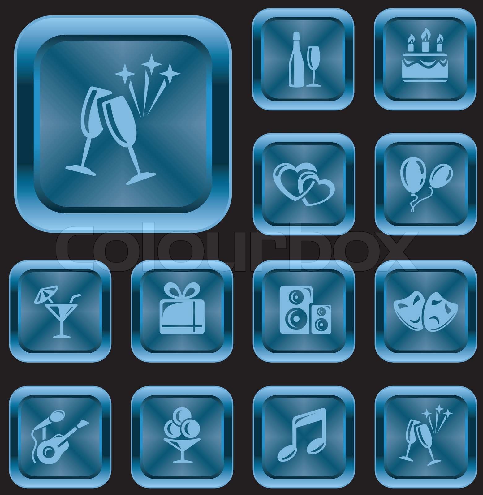 Party button set | Stock vector | Colourbox