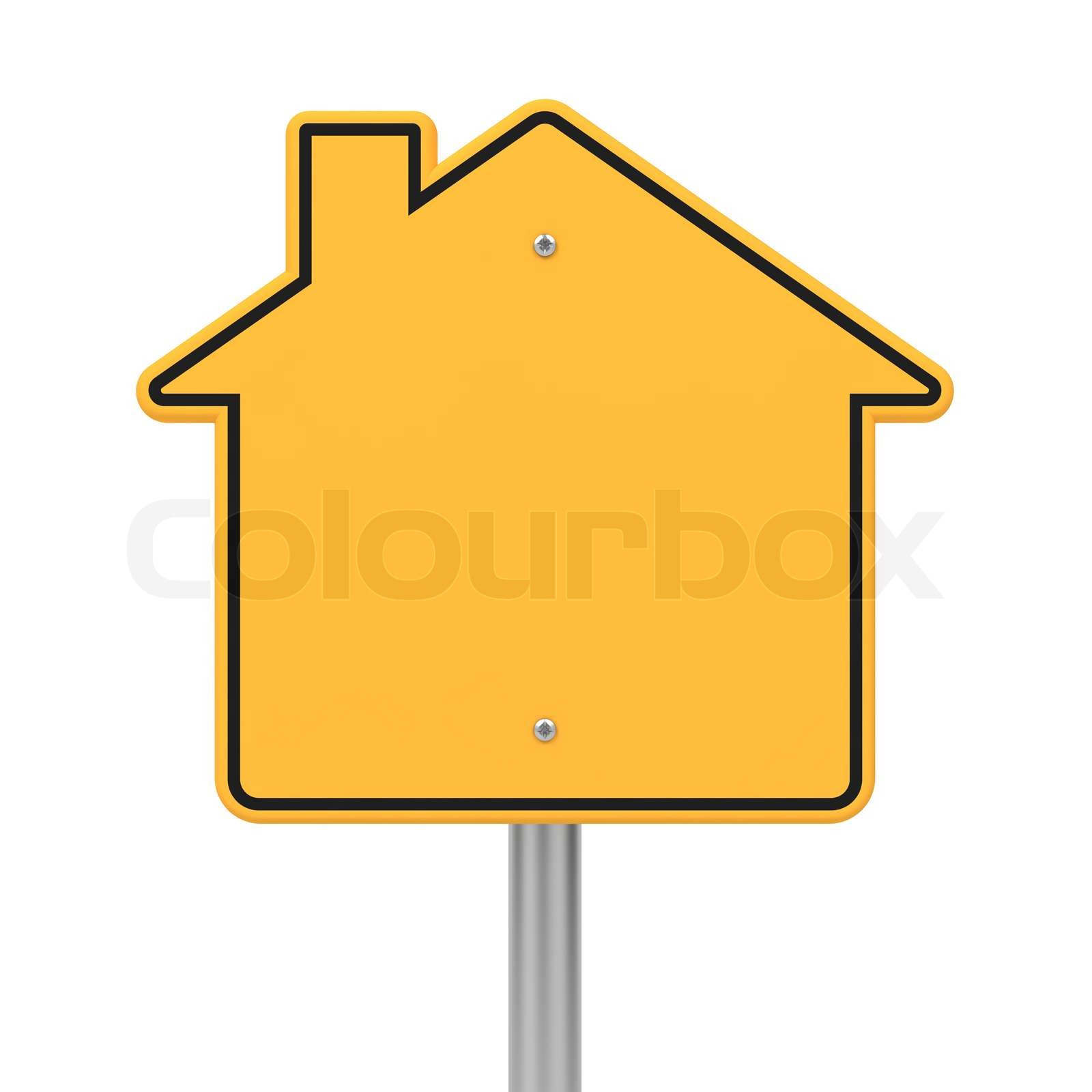 Road Sign in Shape Houses | Stock image | Colourbox