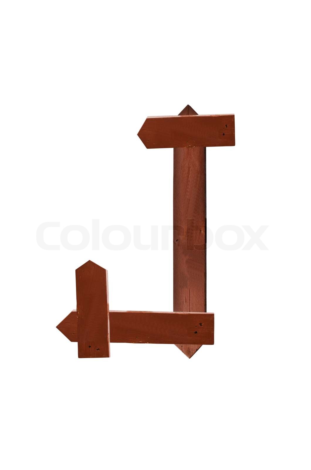 Wooden sign J alphabet character isolated. | Stock image | Colourbox