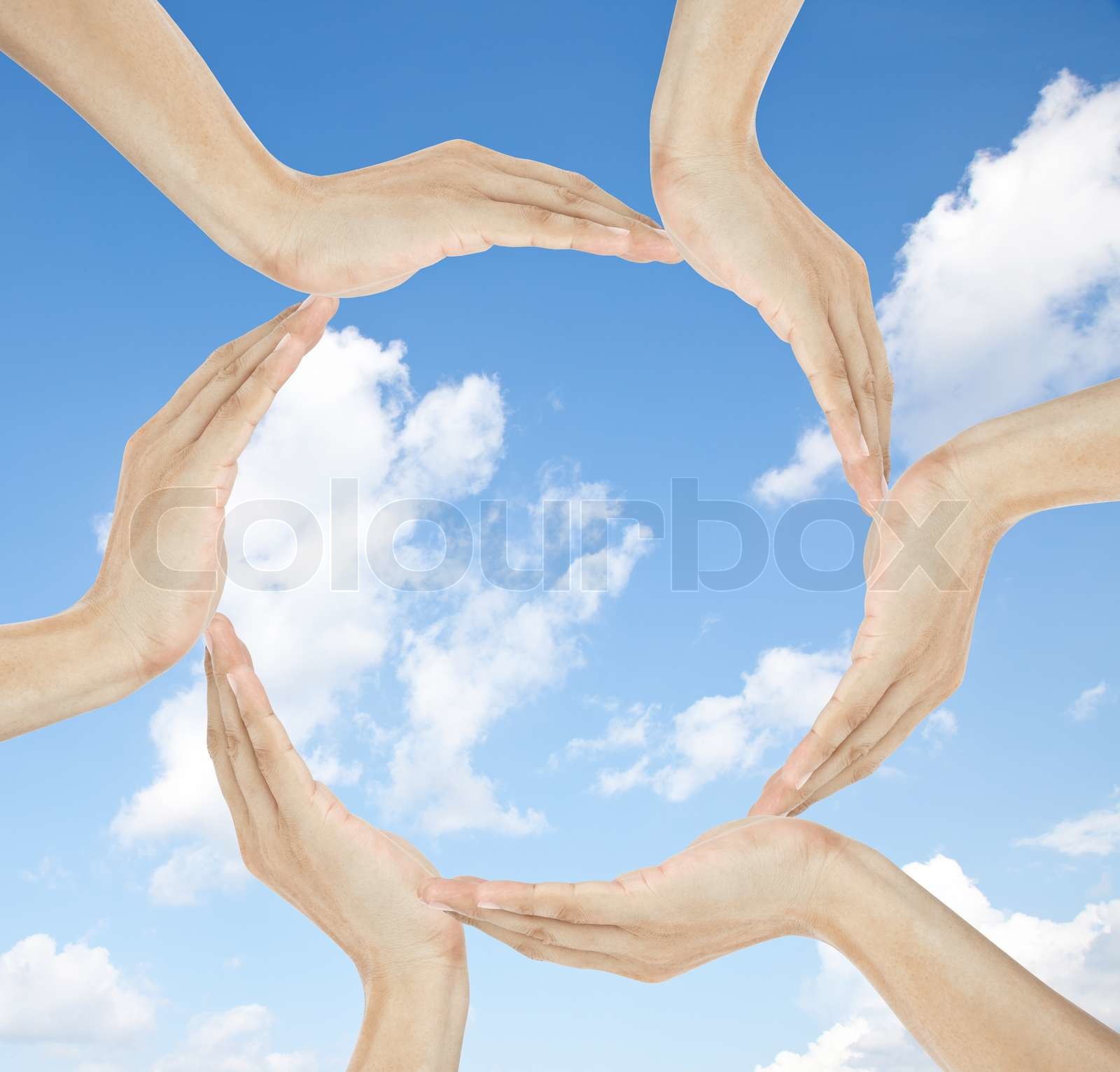 human hands making circle with copy space in the middle | Stock image ...