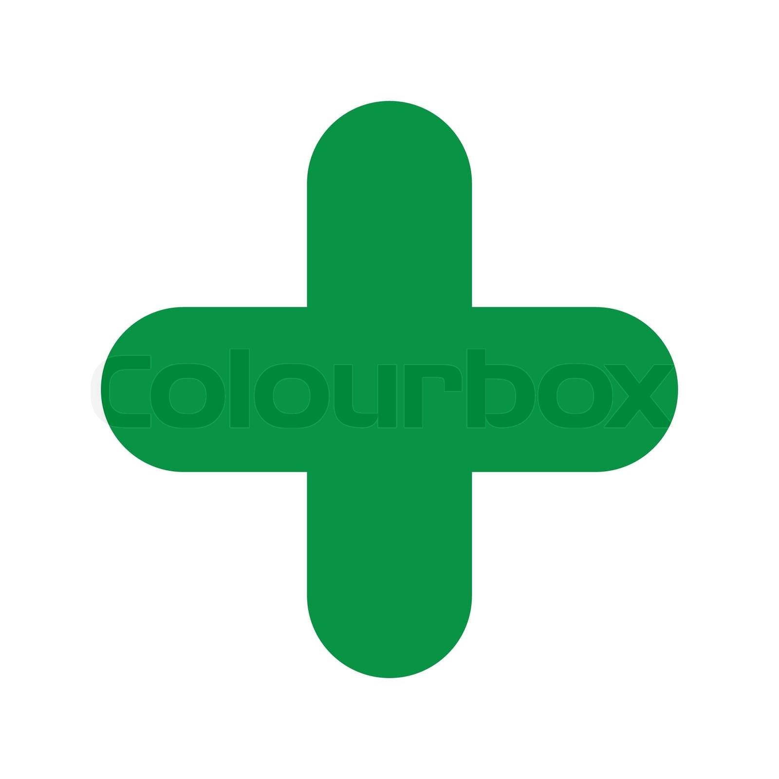 Ikon - plus - grøn | Stock vektor | Colourbox