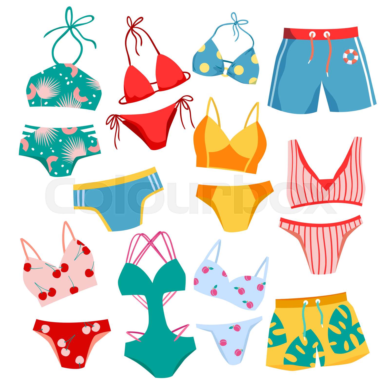 Swimsuit and underwear template collection for man and woman, fashion ...
