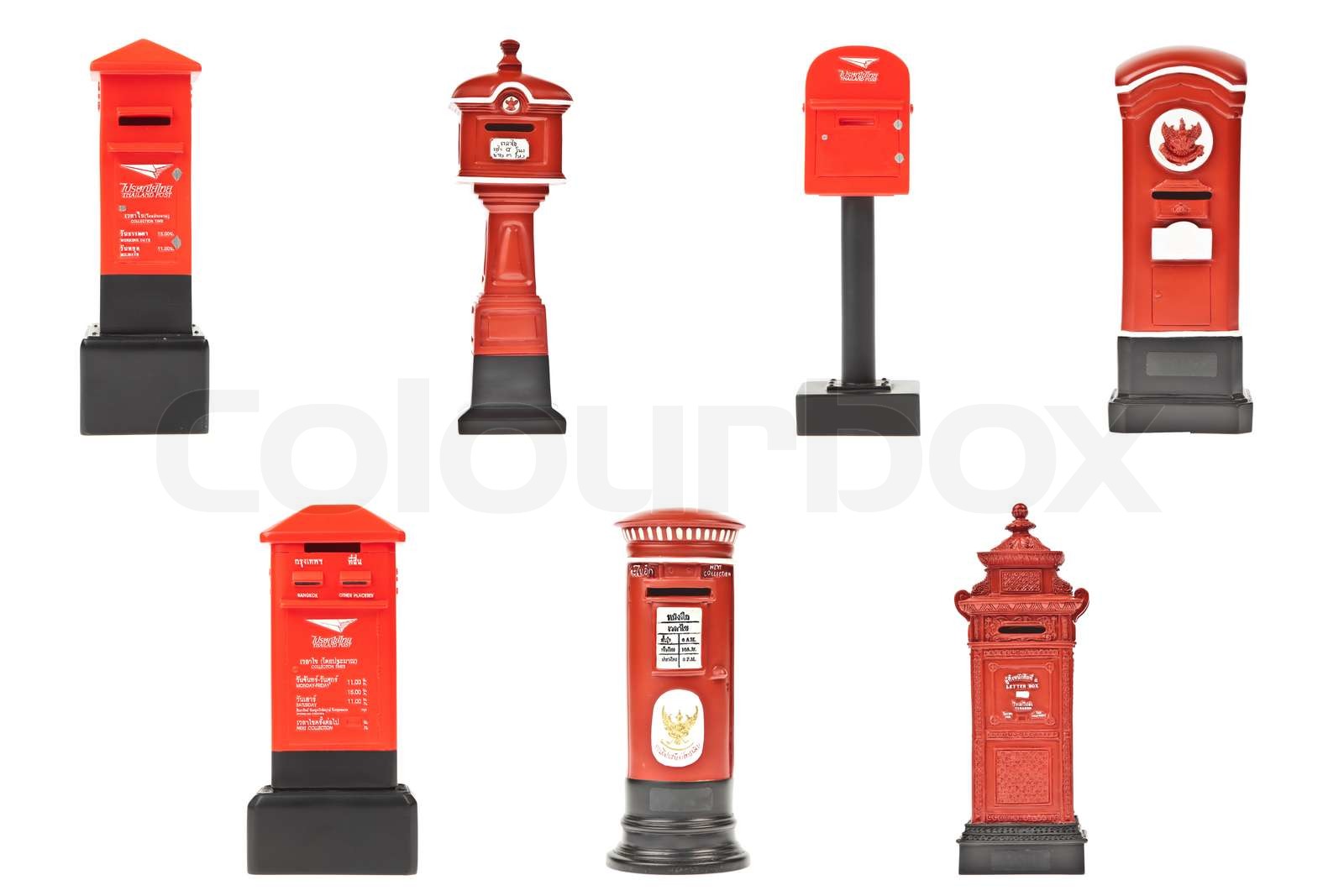 rød postboks samling i Thailand | Stock foto | Colourbox