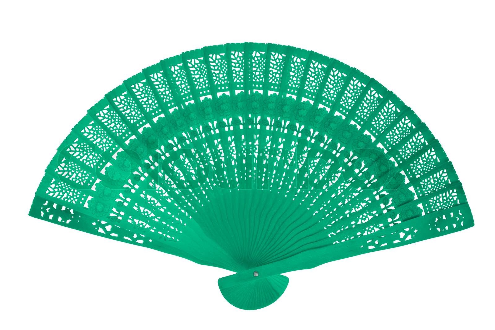 Wooden green fan | Stock image | Colourbox