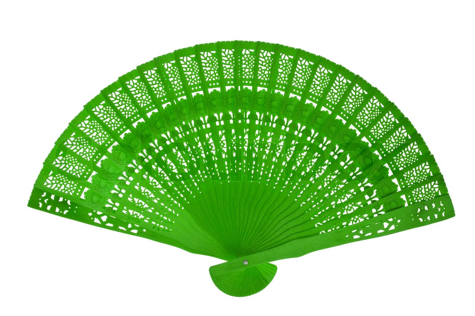 Wooden green fan | Stock image | Colourbox