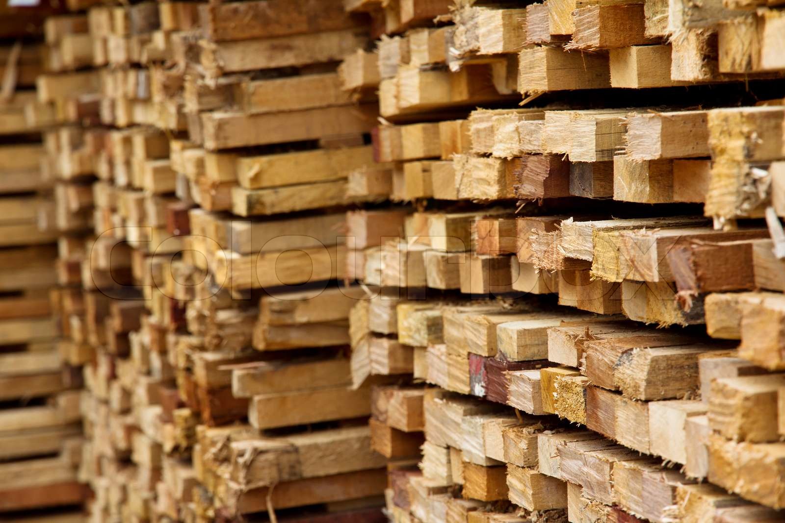 stack of timber wood | Stock image | Colourbox