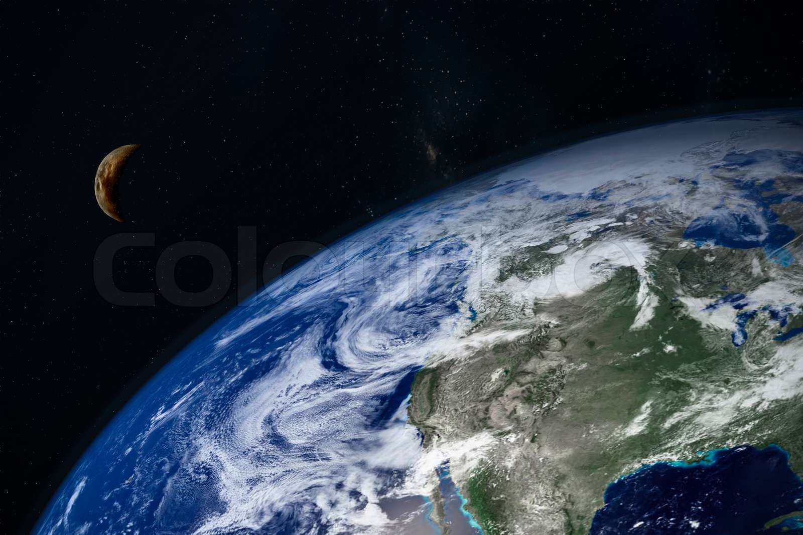 Erde und Mond | Stock Bild | Colourbox