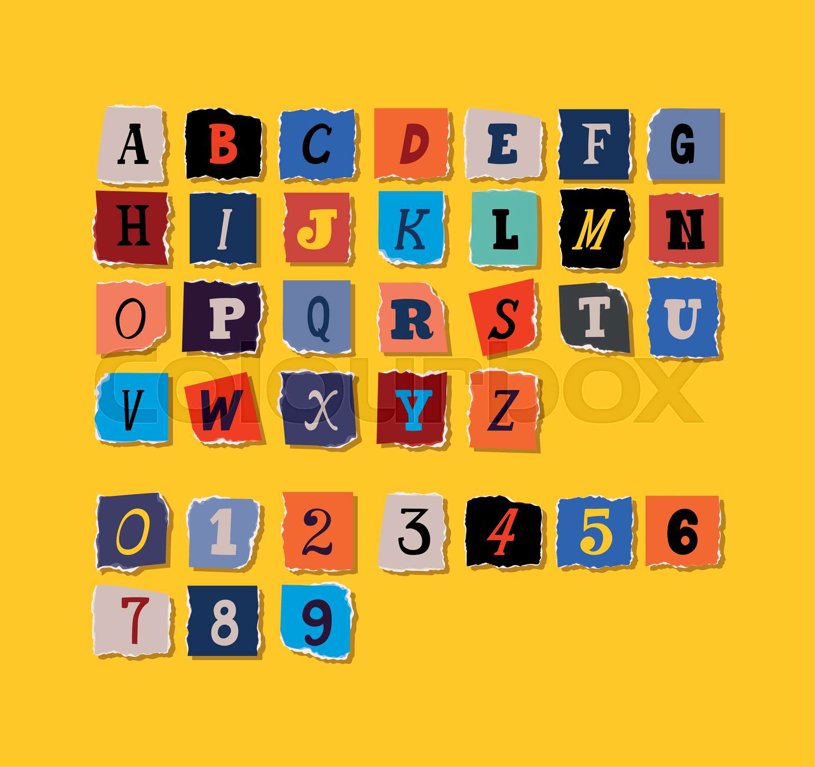 ransom note alphabet font image | Stock vector | Colourbox
