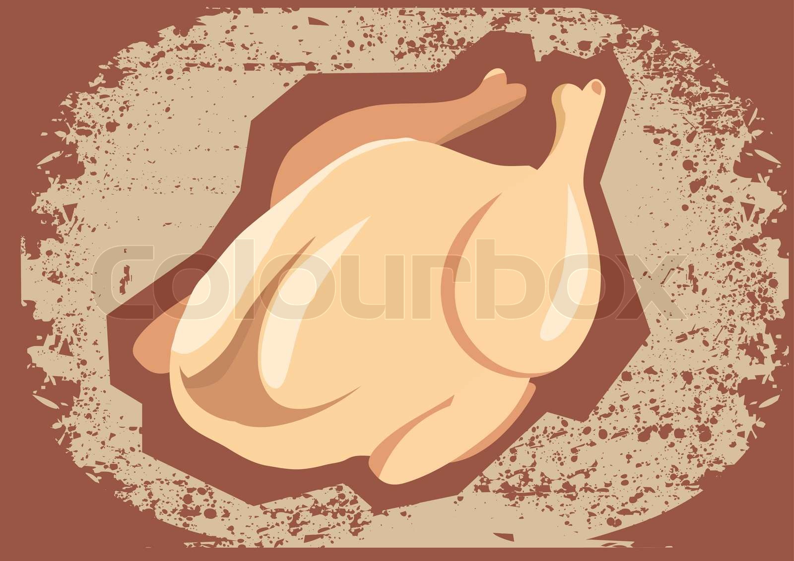 cartoon roasted chicken | Stock vector | Colourbox