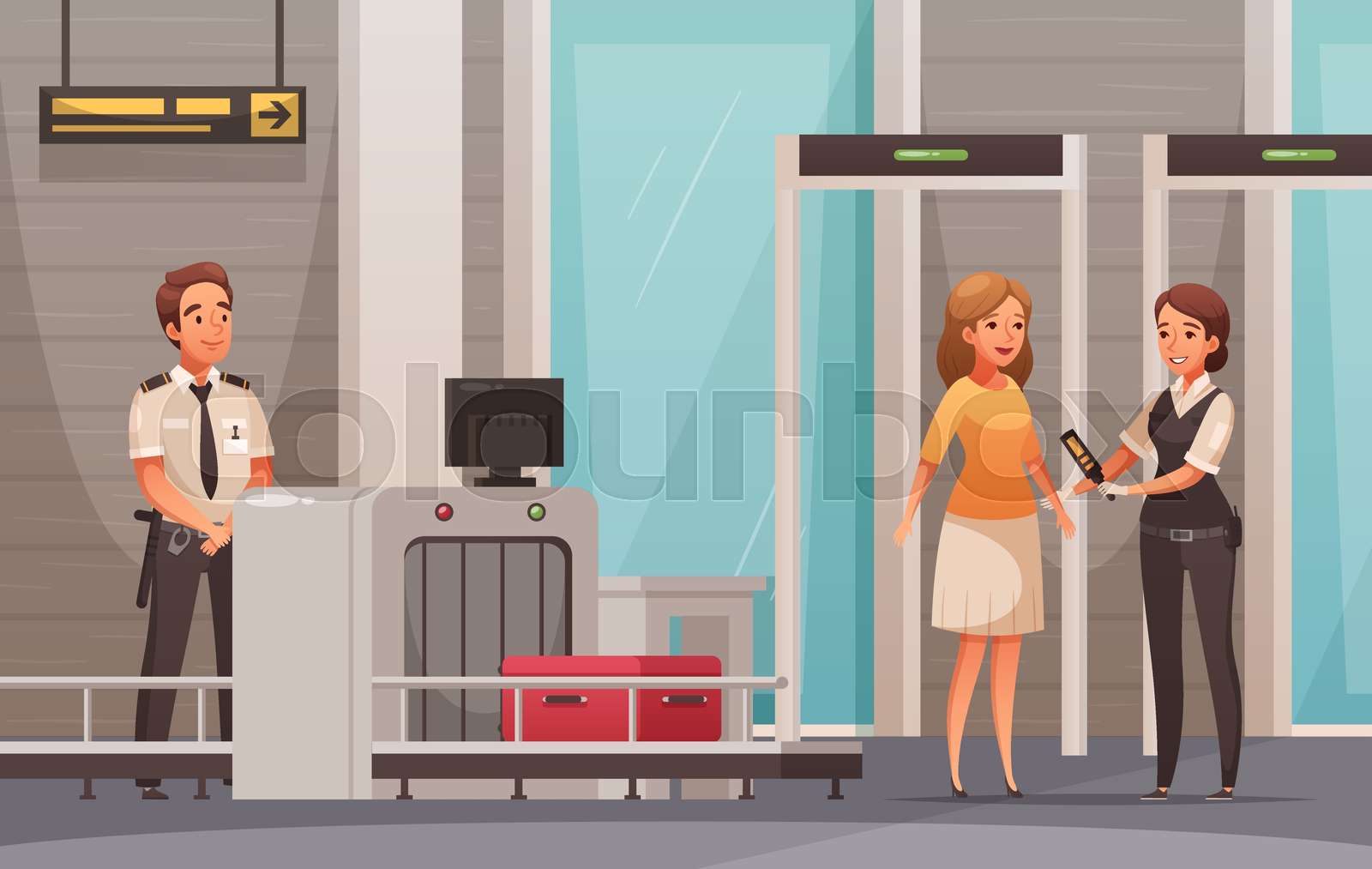 Airport Cartoon Background | Stock vector | Colourbox