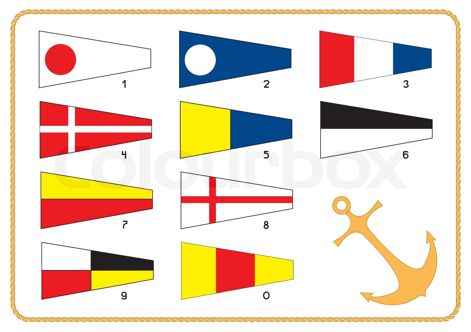 Vector nautical flags on white | Stock vector | Colourbox