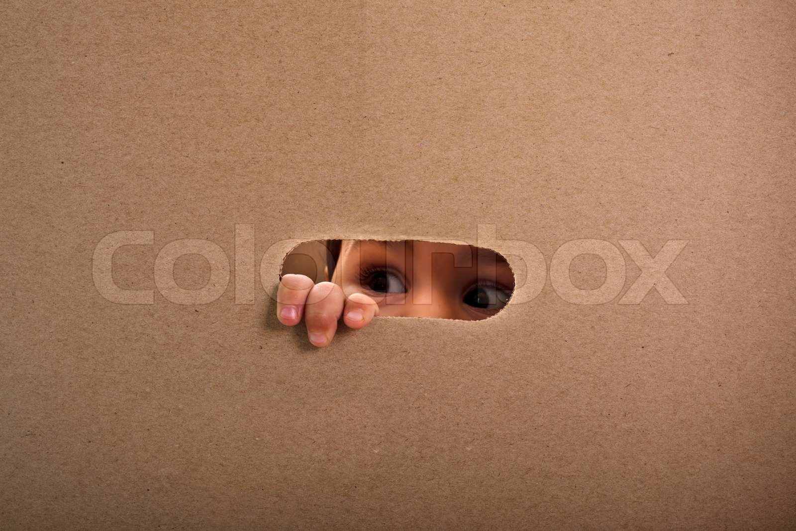 Baby in a box | Stock image | Colourbox