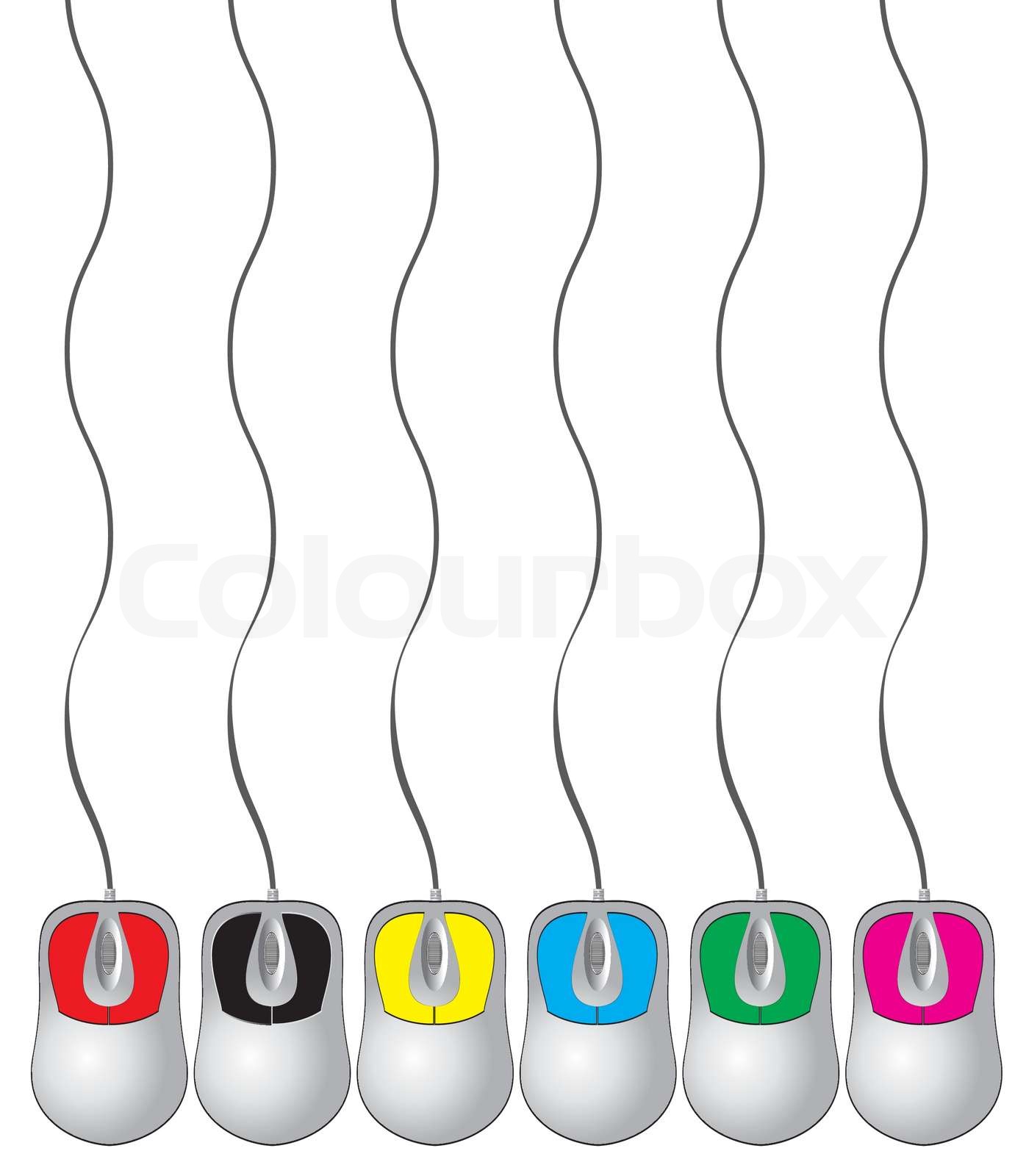 Computer Mouses Vector Illustration on white | Stock vector | Colourbox