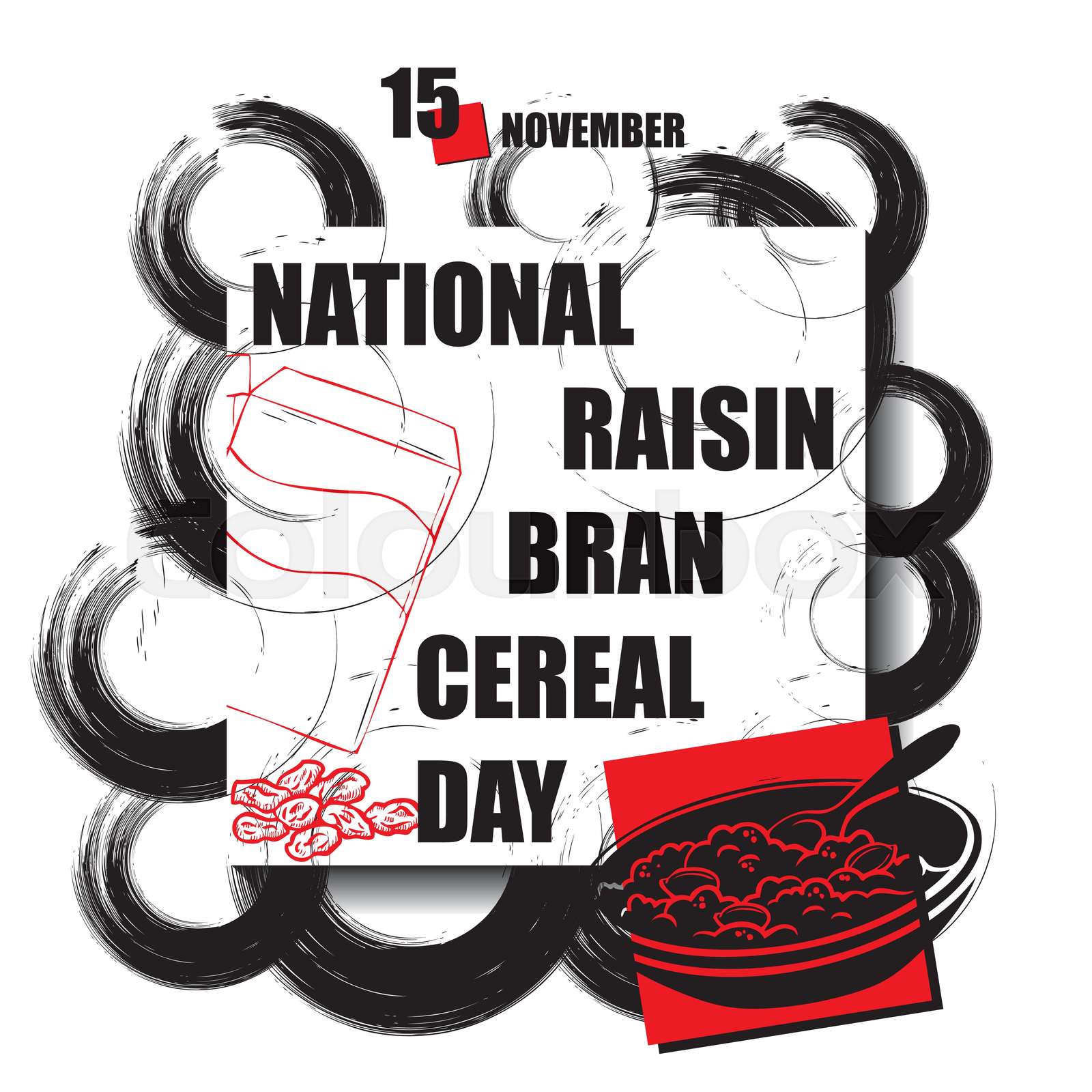 National Raisin Bran Cereal Day | Stock vector | Colourbox